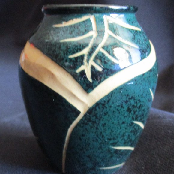 Source Unknown | Accents | Vintage Handpainted Small Dark Green ...